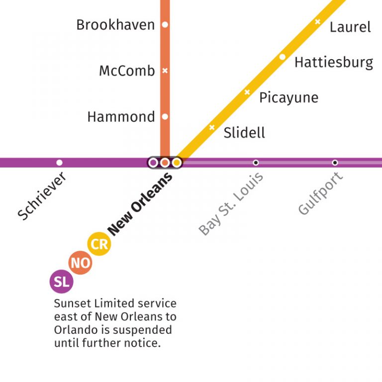 Amtrak as a Subway Map – Sunset Limited – Transit Maps Store