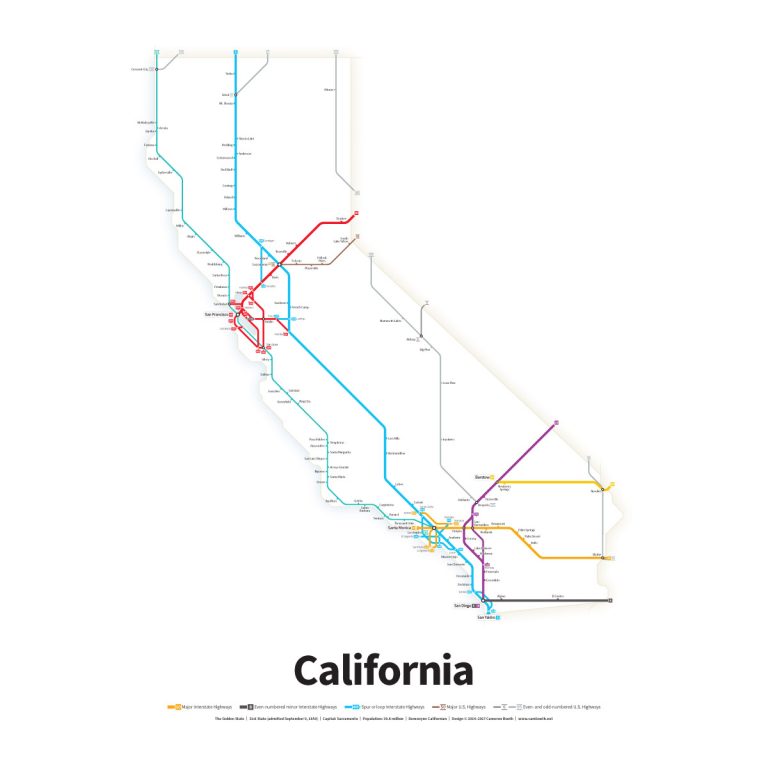Highways of the USA – California – Transit Maps Store