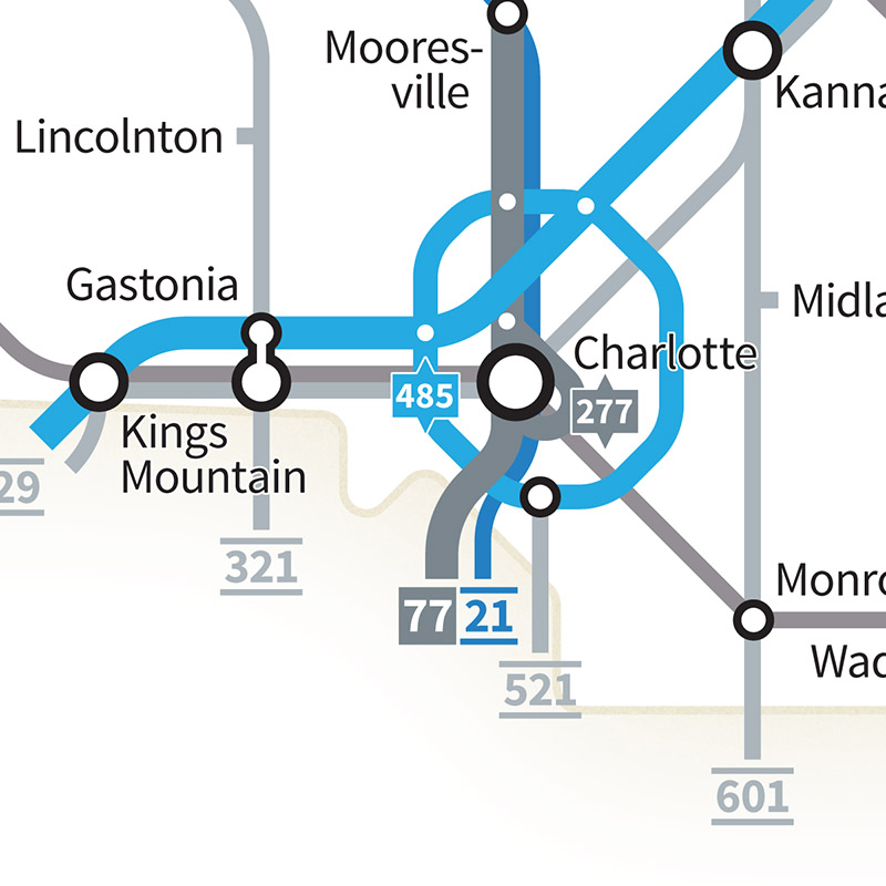 Highways of the USA – North Carolina – Transit Maps Store