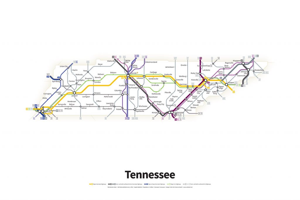 Highways of the USA – Tennessee – Transit Maps Store