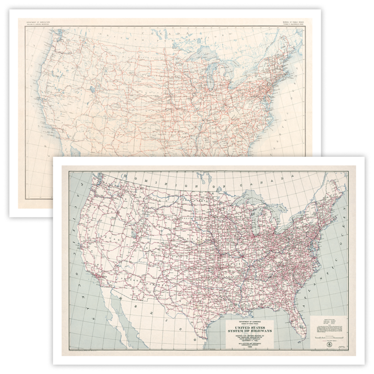 Combo – 1926 U.S. Highways/1950 U.S. Highways – Transit Maps Store