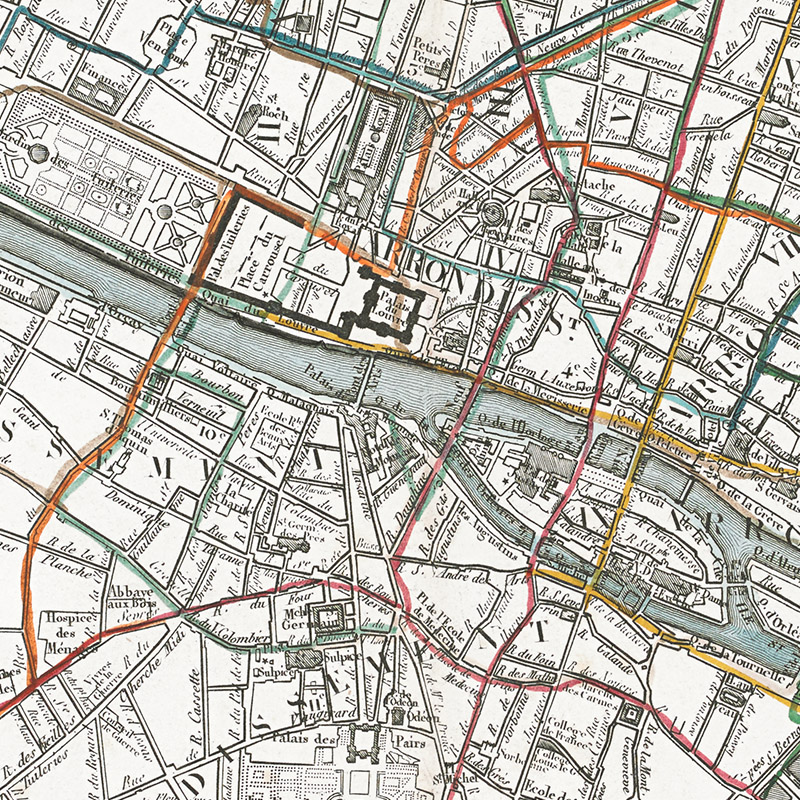 Paris Omnibus Routes, 1830 – Transit Maps Store