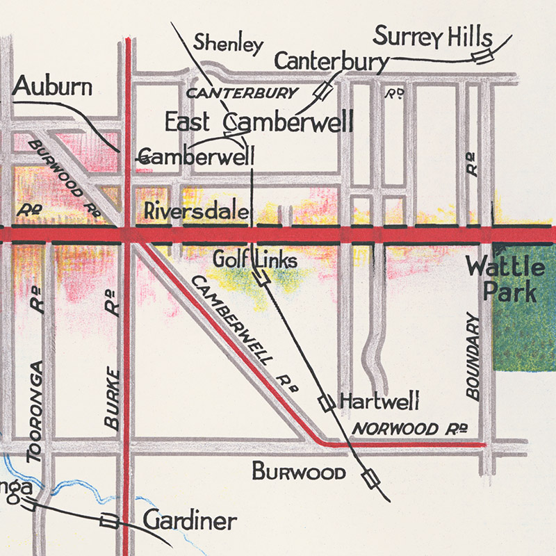 Melbourne Trams – The Route to Wattle Park, 1930 – Transit Maps Store