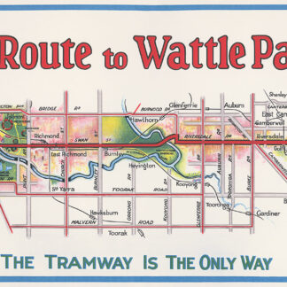 1930 Melbourne Trams Map – The Route to Wattle Park – Transit Maps Store