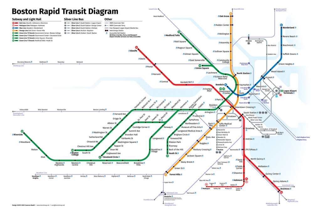 Boston Rapid Transit Map – Transit Maps Store