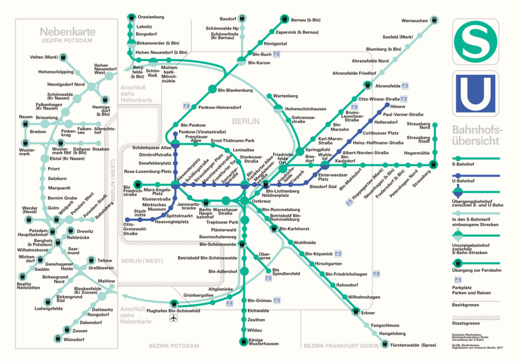 East Berlin Bahnhofsübersicht Map, 1989 – Transit Maps Store