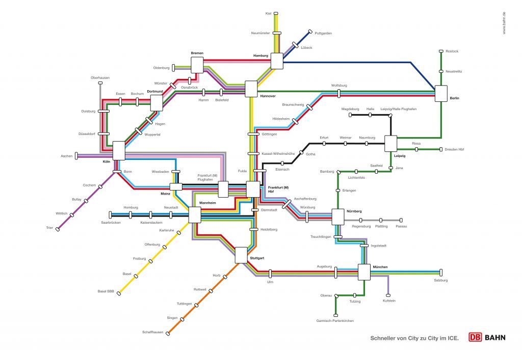 Transit Maps: Fantasy Map: Deutsche Bahn ICE Network as a U-Bahn Map