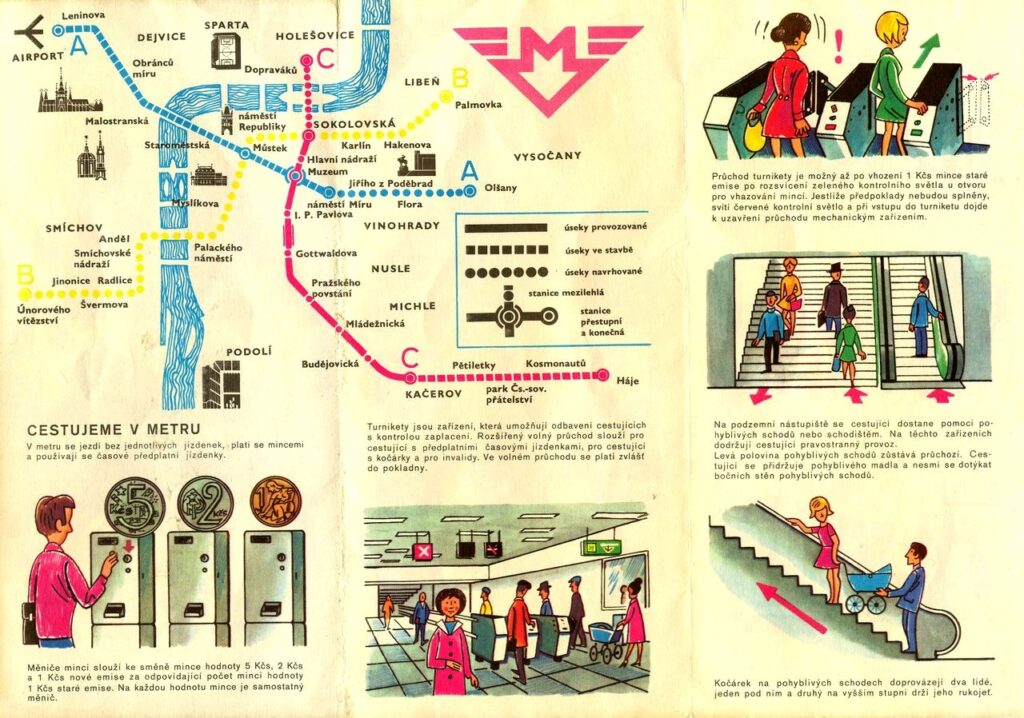 Transit Maps: Historical Map: Prague Metro Booklet, c. May 1974